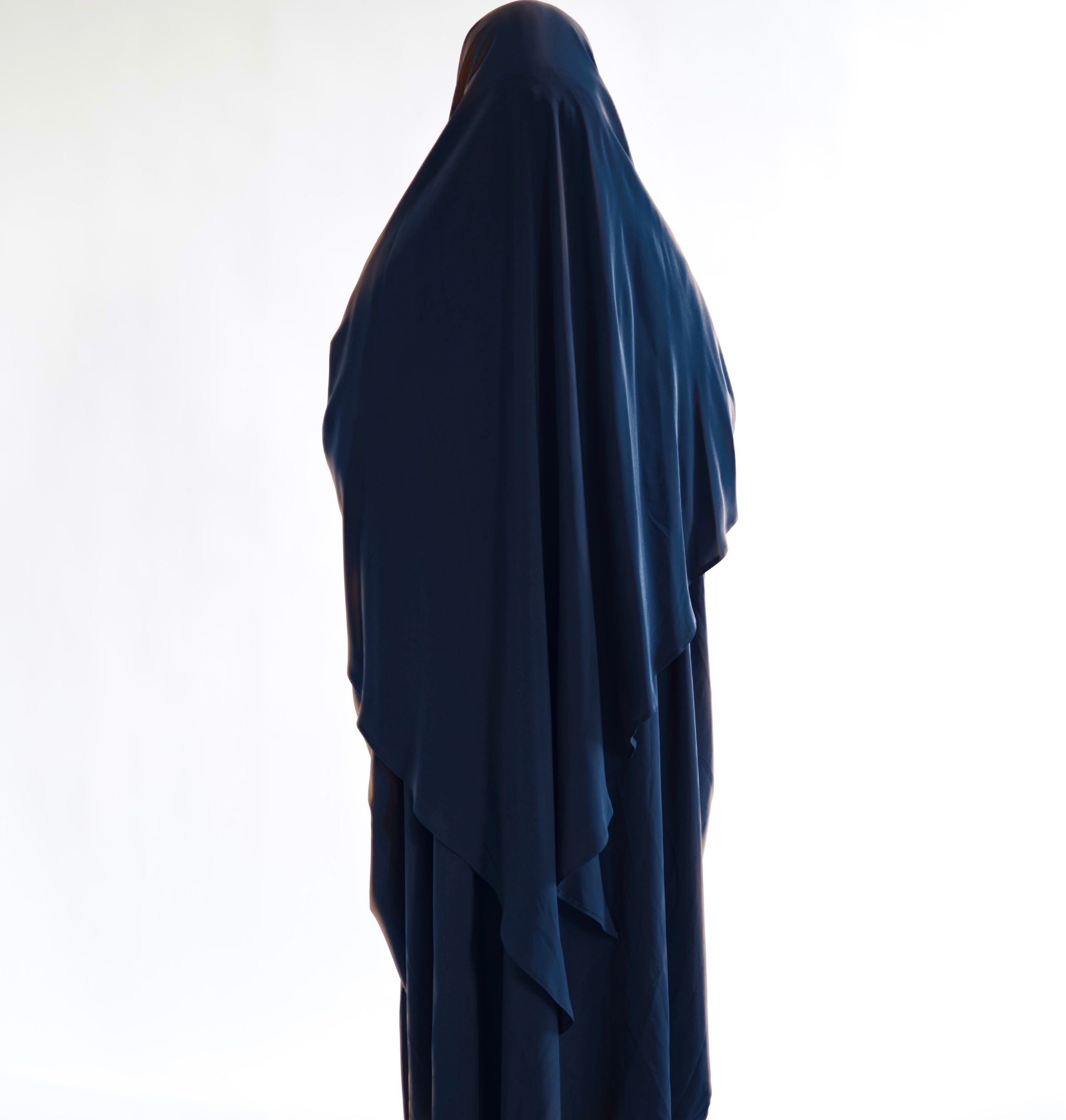 Navy Blue Khimar with Niqab Ties – The Abaya Company London