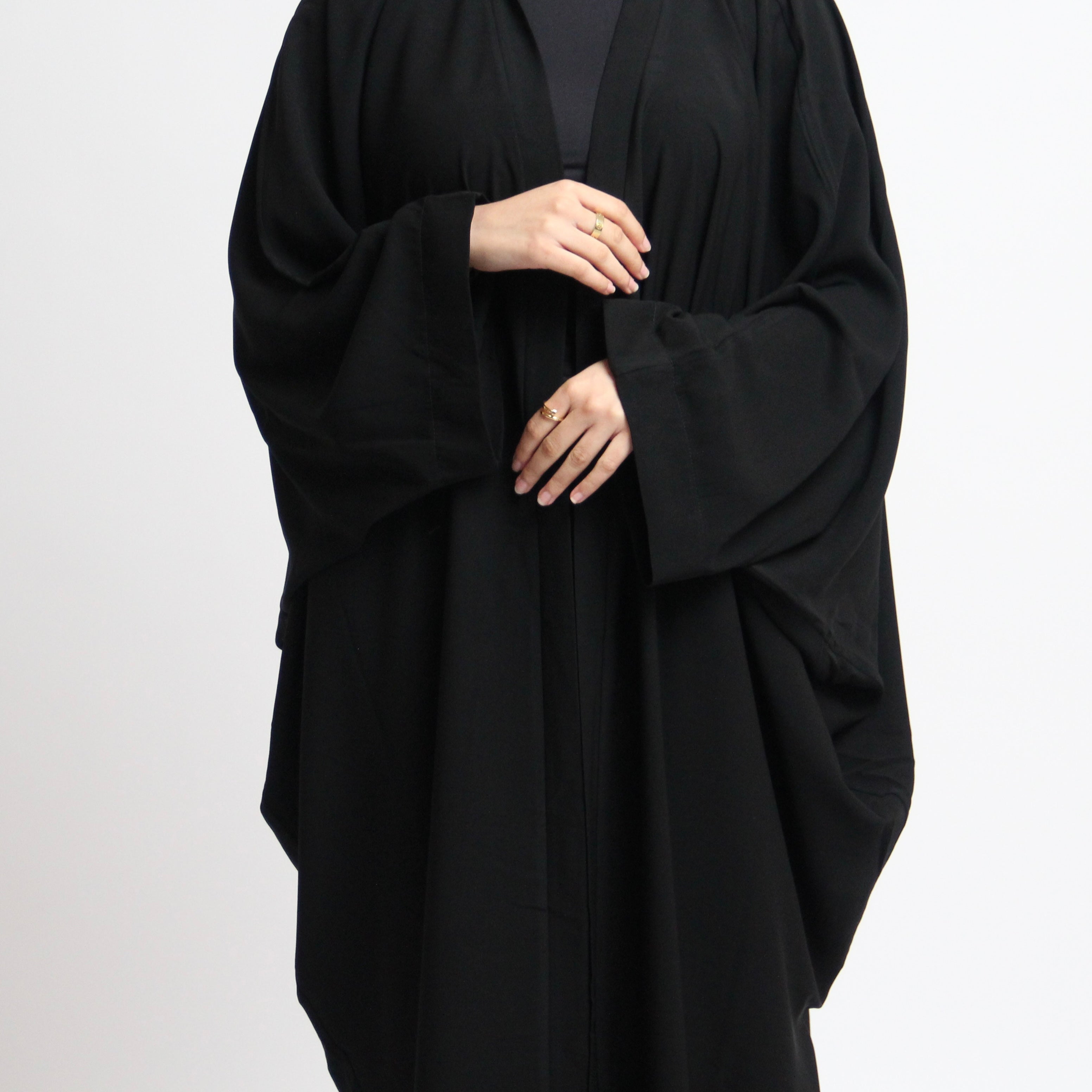Nahla’s Open Cloak Abaya Black – The Abaya Company London